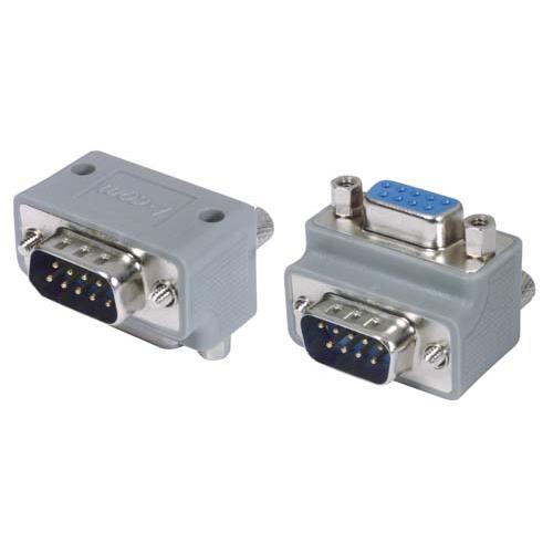 小型直角适配器，DB9 公头 / DB9 母头，线缆出口 3 - DG909MF3