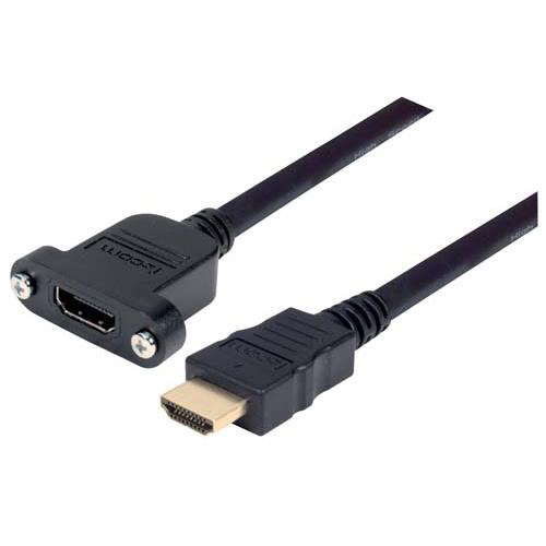 具有以太网功能的高速HDMI®线缆，公头/面板安装母头，1.0m - PMHDMF-1